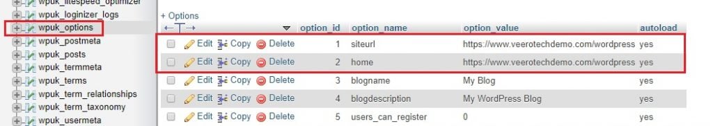 How to Change WordPress URL with phpMyAdmin & MySQL | VeeroTech