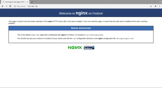 nginx default page