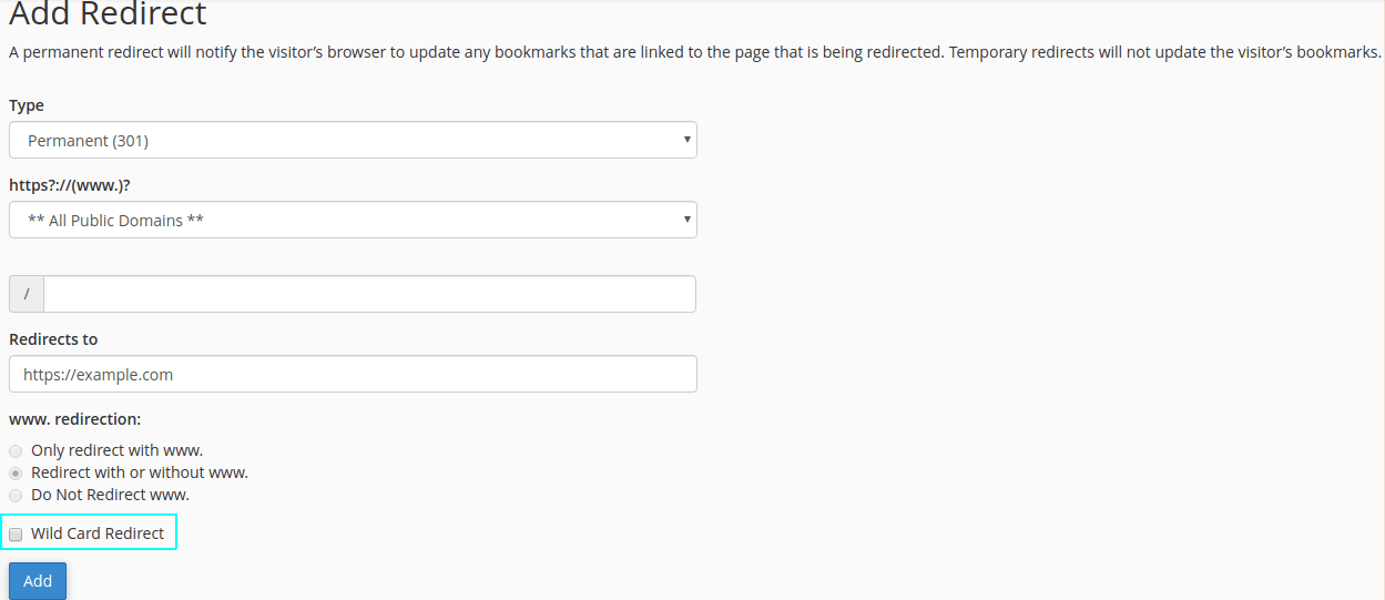 How to Configure URL Redirection in cPanel | VeeroTech Web Hosting