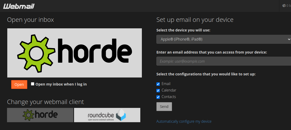 How To Access Horde Webmail From Cpanel Web Hosting Kb