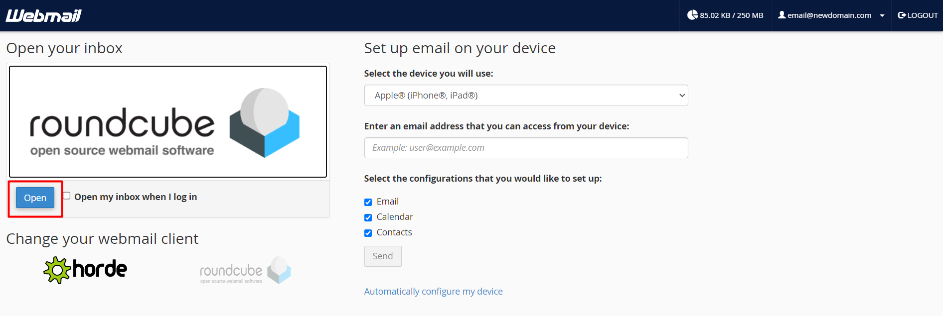 Accessing Webmail for Your Domain with cPanel | Web Hosting KB